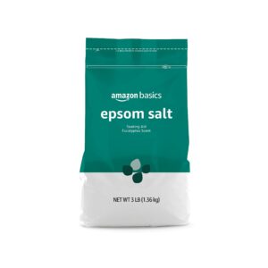 amazon basics epsom salt soaking aid, eucalyptus scented, 3 pound (pack of 1) (previously solimo)