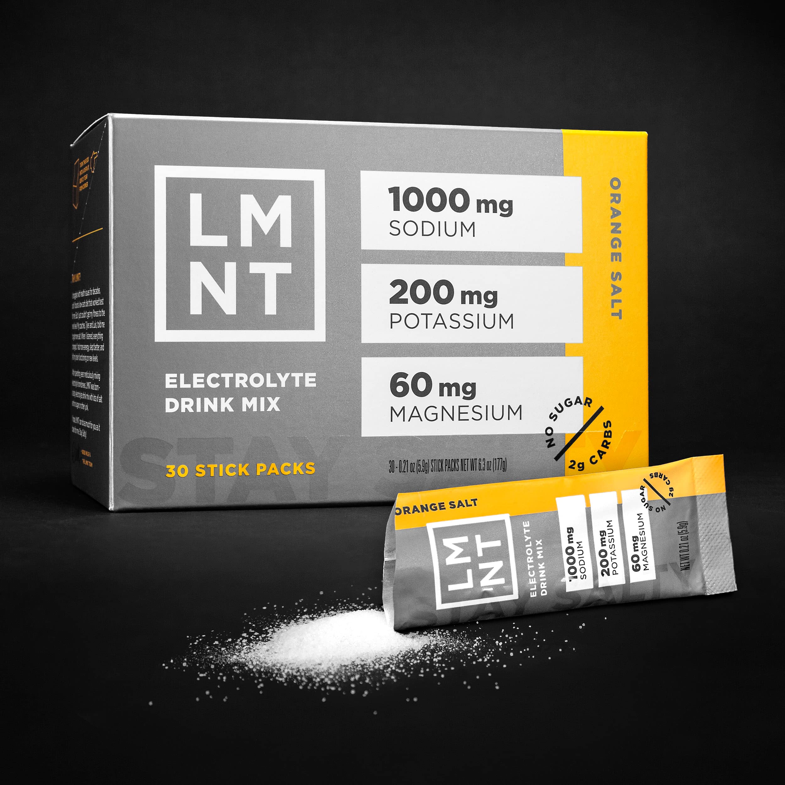 LMNT Zero Sugar Electrolytes - Orange Salt | Drink Mix | 30 Count