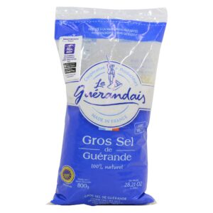 le guerandais celtic coarse grey sea salt in 800g bags, hand harvested in guerande