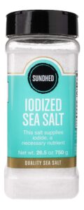 sundhed sea salt (fine) in refill | 750 grams (26.45 oz) | gourmet seasoning salt | real and natural iodized salt | keto friendly and kosher certified