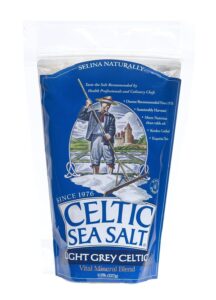 natural sea salt light grey celtic 1/2 pound bag vital mineral blend - 227g / 1/2 lb resealable bag unrefined mineral salt kosher certified