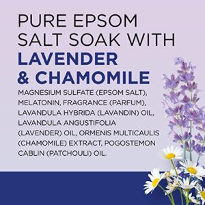 Dr Teal's Pure Epsom Salt Soak, Sleep Blend with Melatonin, Lavender & Chamomile Essential Oils, 3 lbs