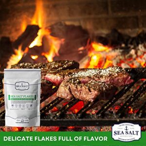 Flaky Sea Salt, Baja Fleur de Sel Flake Salt, Gourmet Finishing Salt Flakes for Cooking or Baking, 7 oz Pouch - Sea Salt Superstore