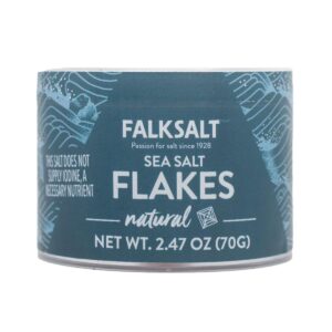 FALKSALT | Organic Natural Sea Salt Flakes 2.47oz. | Gourmet Finishing Sea Salt Flakes | Handcrafted, Kosher and Halal Certified