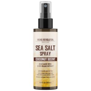 viking revolution coconut sea salt spray for hair men - hair texturizing spray with kelp, aloe vera & red algae extract - surf spray to add volume and texture - sea salt spray for men beach hair spray