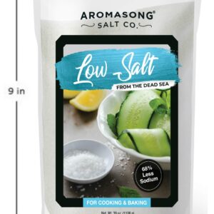 Aromasong Low Sodium Sea Salt 100% Natural Fine Grain Dead Sea Potassium Chloride with Dead Sea Salt, 39 oz (1106 g)