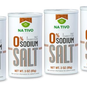 0% Sodium Salt Substitute - NaTivo Wellness - Salt Alternative - Gluten Free - Low in Calories - Reduce your daily Sodium intake - With Natural food products - Keto friendly - Non-GMO - 4 x 3oz