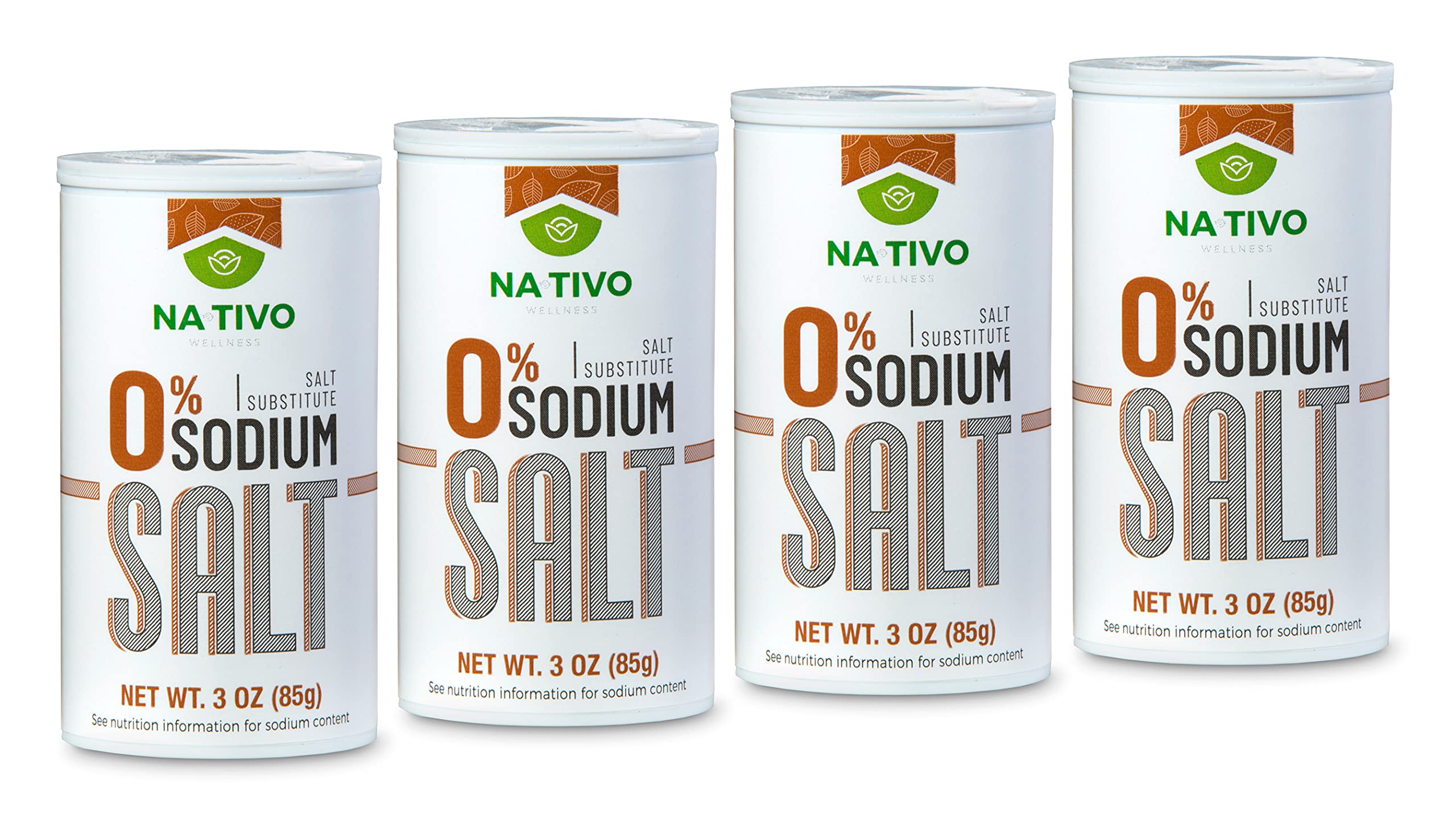 0% Sodium Salt Substitute - NaTivo Wellness - Salt Alternative - Gluten Free - Low in Calories - Reduce your daily Sodium intake - With Natural food products - Keto friendly - Non-GMO - 4 x 3oz