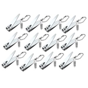 12 pcs nail clippers for fingernails by ywq - swing out nail cleaner/file - popular gifts for men & women - best sharp stainless steel clipper - wide easy press lever