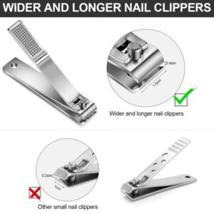 6 Pieces Large Toenails Clippers Straight Edge Toenails Clippers Stainless Steel Nails Cutters for Men Women Thick Nails