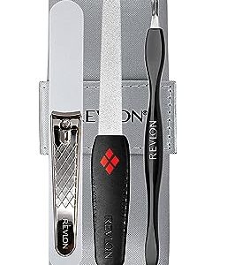 Revlon Manicure Set, Cuticle Trimmer, Nail Clipper, Nail File & Nail Buffer, Nail Care Tools, Smooths & Shapes, Easy to Use, 4 Piece Set