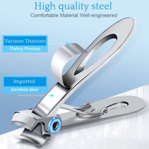 Nail Clippers for Thick Nails - Pretty Diva Wide Jaw Opening Oversized Nail Clippers, Stainless Steel Heavy Duty , Extra Large Toenail Clippers for Seniors Elderly