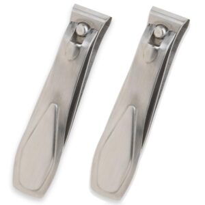 refine wide jaw straight cut toenail clipper, stainless steel, 2 count