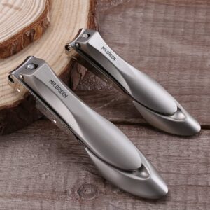 Nail Clippers for Thick Nails, Professional Nail Cutter with Catcher, Medical Grade Stainless Steel, Sharp and Durable Nail Clipper Kit for Men and Women, Bionics Design(Small and Big)