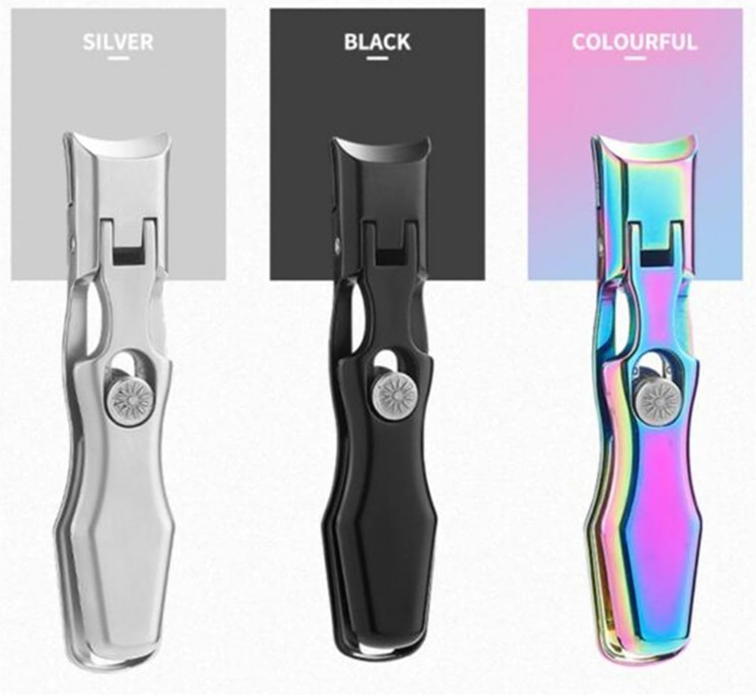 Cumuul Nail Clipper - Cumulus Nail Clipper with Catcher, Ultra Sharp Sturdy Fingernail and Toenail Clipper Cutters, Professional Extra Large Heavy Duty Toe Nail Clippers, Stainless Steel (Multicolor)