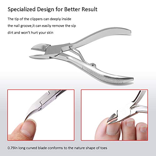 Podiatrist Nail Clippers, Professional Thick & Ingrown Toenail Clippers for Men & Seniors,Pedicure Clippers Toenail Cutters, Super Sharp Curved Blade Grooming Tool