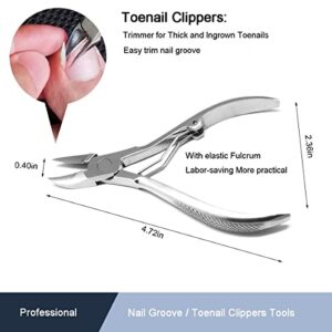 Podiatrist Nail Clippers, Professional Thick & Ingrown Toenail Clippers for Men & Seniors,Pedicure Clippers Toenail Cutters, Super Sharp Curved Blade Grooming Tool