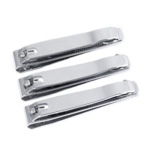 refine straight cut toenail clipper, deluxe with swing-out attached metal file - 3 ct