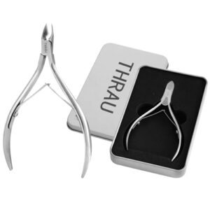 thrau cuticle trimmer, newly upgraded cuticle nipper, safe and sharp cuticle cutter clipper for perfect pedicure, comfortable grip and easy to carry