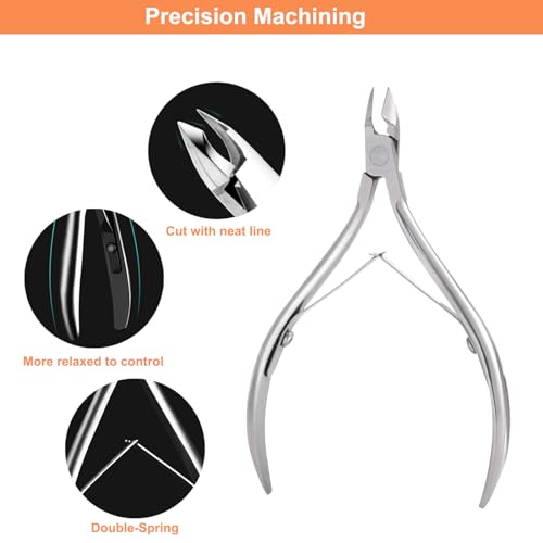 THRAU Cuticle Trimmer, Newly Upgraded Cuticle Nipper, Safe and Sharp Cuticle Cutter Clipper for Perfect Pedicure, Comfortable Grip and Easy to Carry