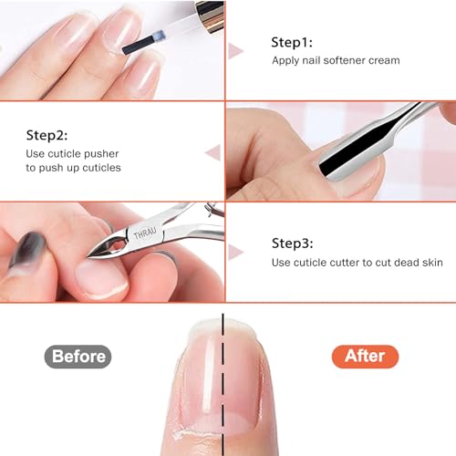 THRAU Cuticle Trimmer, Newly Upgraded Cuticle Nipper, Safe and Sharp Cuticle Cutter Clipper for Perfect Pedicure, Comfortable Grip and Easy to Carry