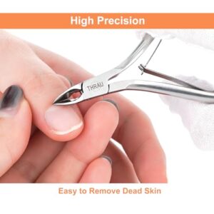 THRAU Cuticle Trimmer, Newly Upgraded Cuticle Nipper, Safe and Sharp Cuticle Cutter Clipper for Perfect Pedicure, Comfortable Grip and Easy to Carry