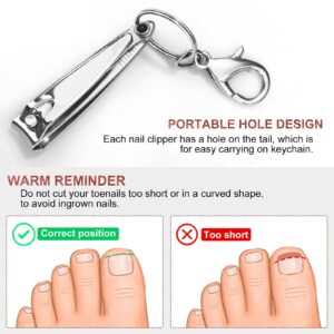 Nail Clippers, Toenail Clippers, Fingernail Clipper Cutters, Stainless Steel Toe Nail Clippers with Sharp Curved Blades and File, Nail Clippers for Men Women Kids(Large & Small)