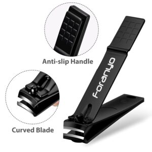 Nail Clippers,3 Pack Toenail Clippers Fingernail Clipper Nail Clippers for Men Women Adult, Nail Cutter Nail Clippers Set for Thick Toenails-[Black]