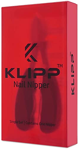 Toe Nail Clippers for Thick Nails – KLIPP Toenail Clippers Ingrown and Cuticle Nipper Trimmer Made of Rustproof Stainless Steel with Short Curved Blades, Ergonomic TPU Grips and Dual Spring Mechanism