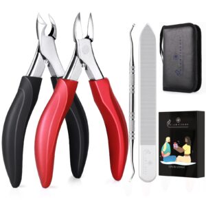 toenail clippers for thick nails, toe nail clippers adult thick nails long handle for seniors thick toenails/ingrown toenail treatment, sharp heavy duty nail clippers for men and women, adult