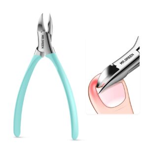 mr.green toenail clippers stainless steel ingrown nail cutter thick and hard nails pedicure manicure tools (green)