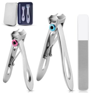 nail clippers set,toenail clippers for thick nails,fingernail clipper for men women silver