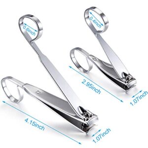 Mudder 4 Pack EZ Grip Nail Clipper Set EZ Grip Nail Clipper Edge Fingernail and Toenail Clipper Cutters Set Sharp Stainless Steel Blade Toenail Clippers Long Handle for Men Women