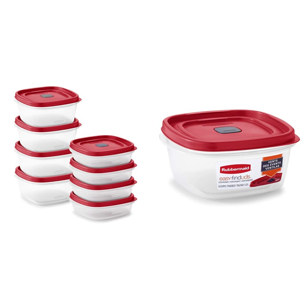 Rubbermaid 16-Piece Food Storage Containers with Lids Bundle (Red)