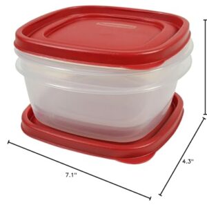 Rubbermaid Easy Find Lids Food Storage and Organization Containers, Set of 2 (4 Pieces Total), Racer Red