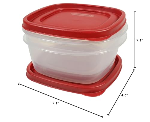 Rubbermaid Easy Find Lids Food Storage and Organization Containers, Set of 2 (4 Pieces Total), Racer Red