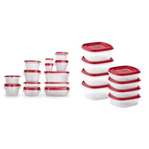 rubbermaid takealongs and easy find vented food storage containers, 68 pieces, red