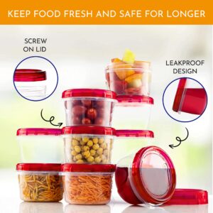 Soup Freezer Food Storage Containers With Screw On Lids [16 Oz -10 Pack] Reusable Plastic Container leak proof, Airtight, Stackable, Microwave Safe BPA Free