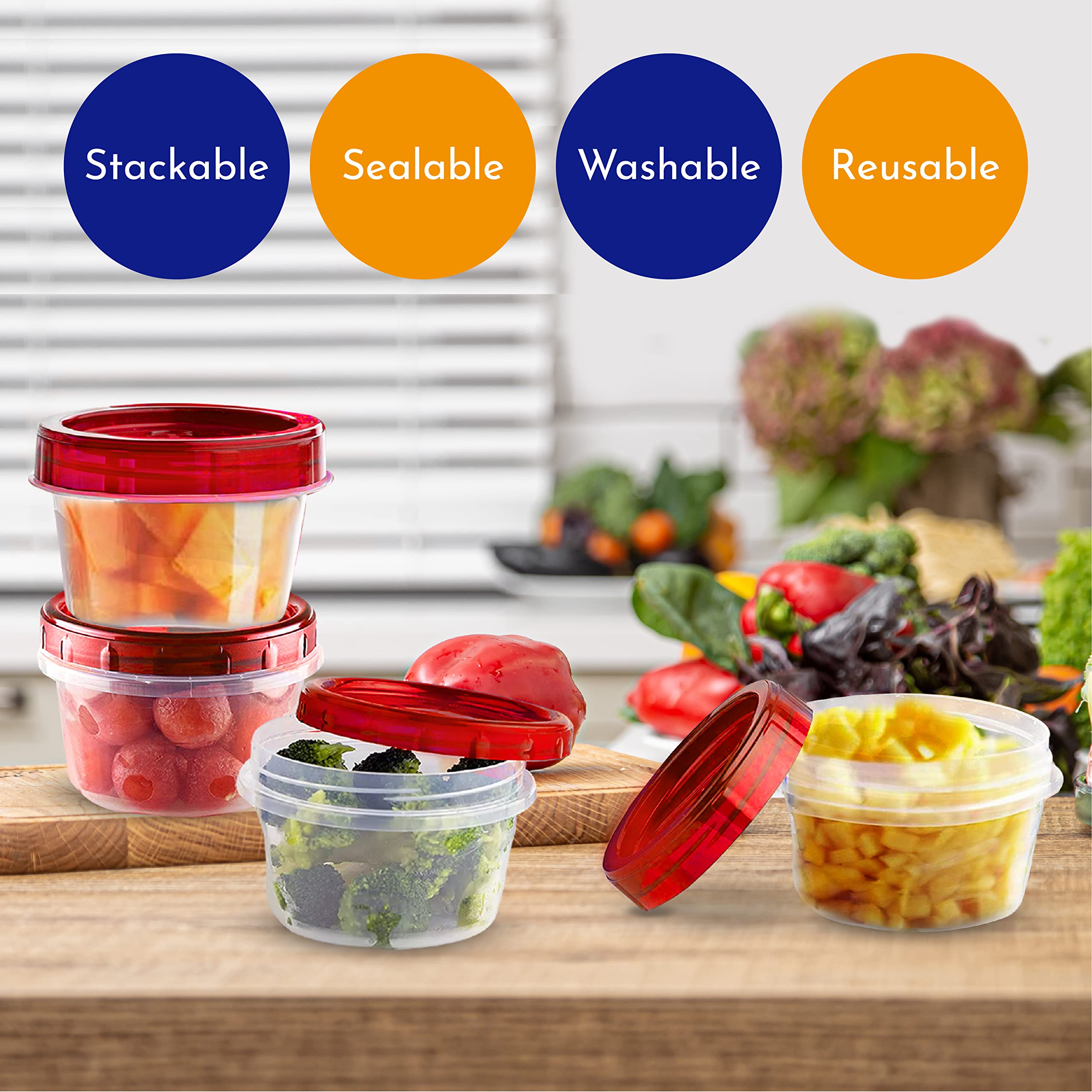 Soup Freezer Food Storage Containers With Screw On Lids [16 Oz -10 Pack] Reusable Plastic Container leak proof, Airtight, Stackable, Microwave Safe BPA Free