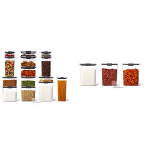 rubbermaid brilliance bpa free food storage containers with lids, airtight, for kitchen and pantry organization