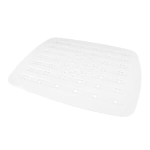 Home Basics Kitchen PVC Sink Mat, White (12" x 16")