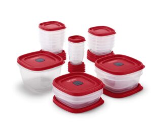 rubbermaid 2063703 easy find lid storage container, bpa free, red