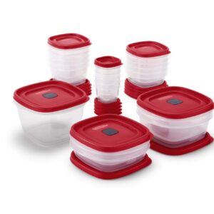 Rubbermaid 2063703 Easy Find Lid Storage Container, BPA Free, Red