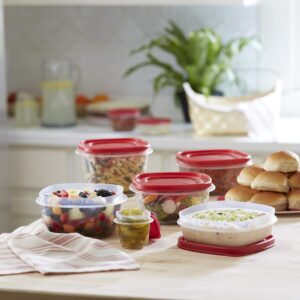 Rubbermaid 2063703 Easy Find Lid Storage Container, BPA Free, Red