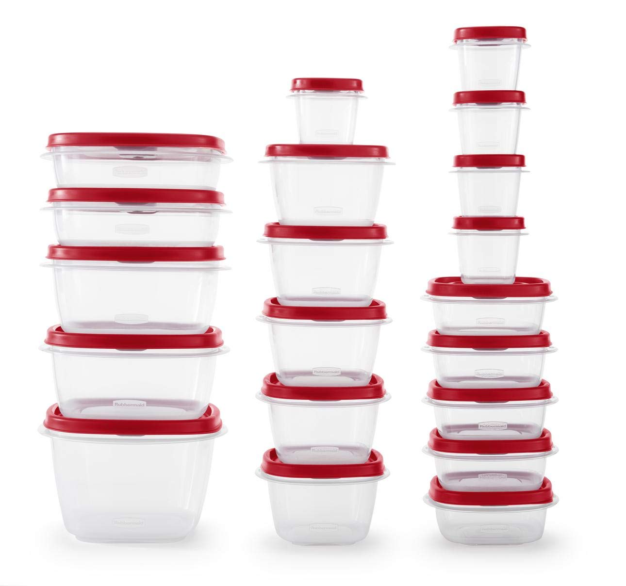 Rubbermaid 2063703 Easy Find Lid Storage Container, BPA Free, Red