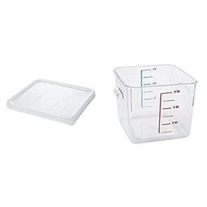 rubbermaid commercial products space saving food storage container with lid, 6 quart