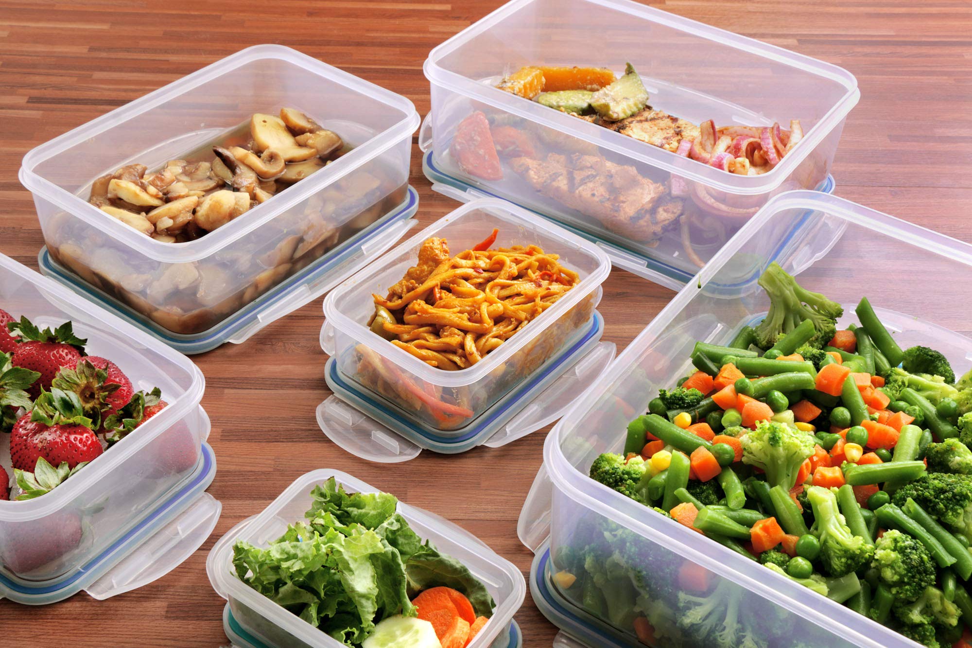 Utopia Kitchen Plastic Food Storage Container Set with Airtight Lids - Pack of 18 (9 Containers & 9 Snap Lids) - Reusable & Leftover Food Lunch Boxes - Leak Proof, Freezer & Microwave Safe