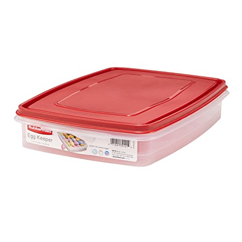 Rubbermaid Specialty Plastic Egg Keeper Food Storage Container , Red