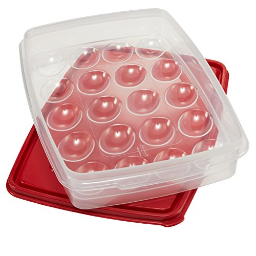 Rubbermaid Specialty Plastic Egg Keeper Food Storage Container , Red