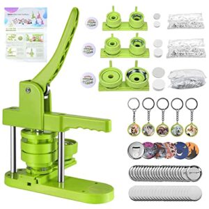 button maker machine multiple sizes 330 sets, pin maker 1''+1.25''+2.25'' button making supplies, diy pinback button/ keychain badge/ bottle opener button/ fridge magnet button for christmas party